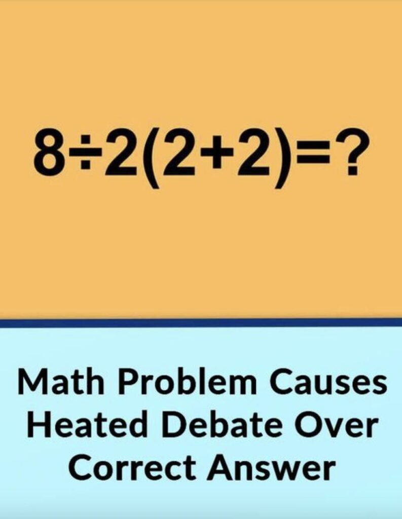 Math problem from 2019 divides the internet - Spirit Wings